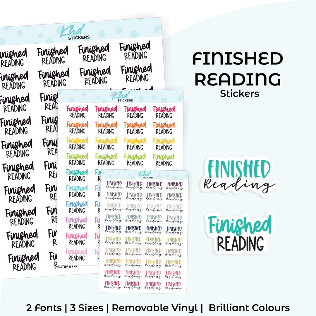 Finished Reading Planner Stickers, 3 Sizes, Removable - Etsy