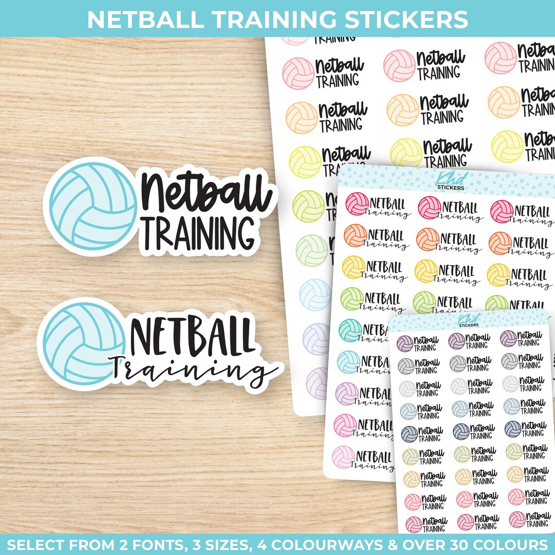 Netball Training Planner Stickers, Three Sizes Including Tiny ...
