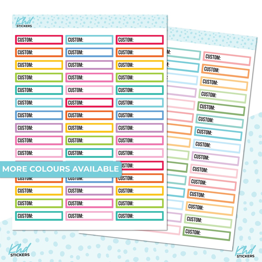Design Your Own, Info Labels, Customised & Personalised Planner ...