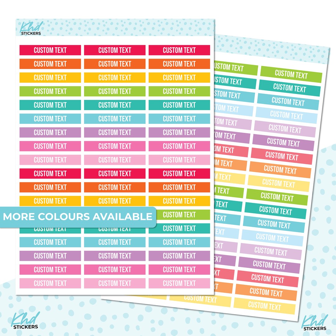 14 Sizes Custom Header Stickers Planner Stickers Removable - Etsy