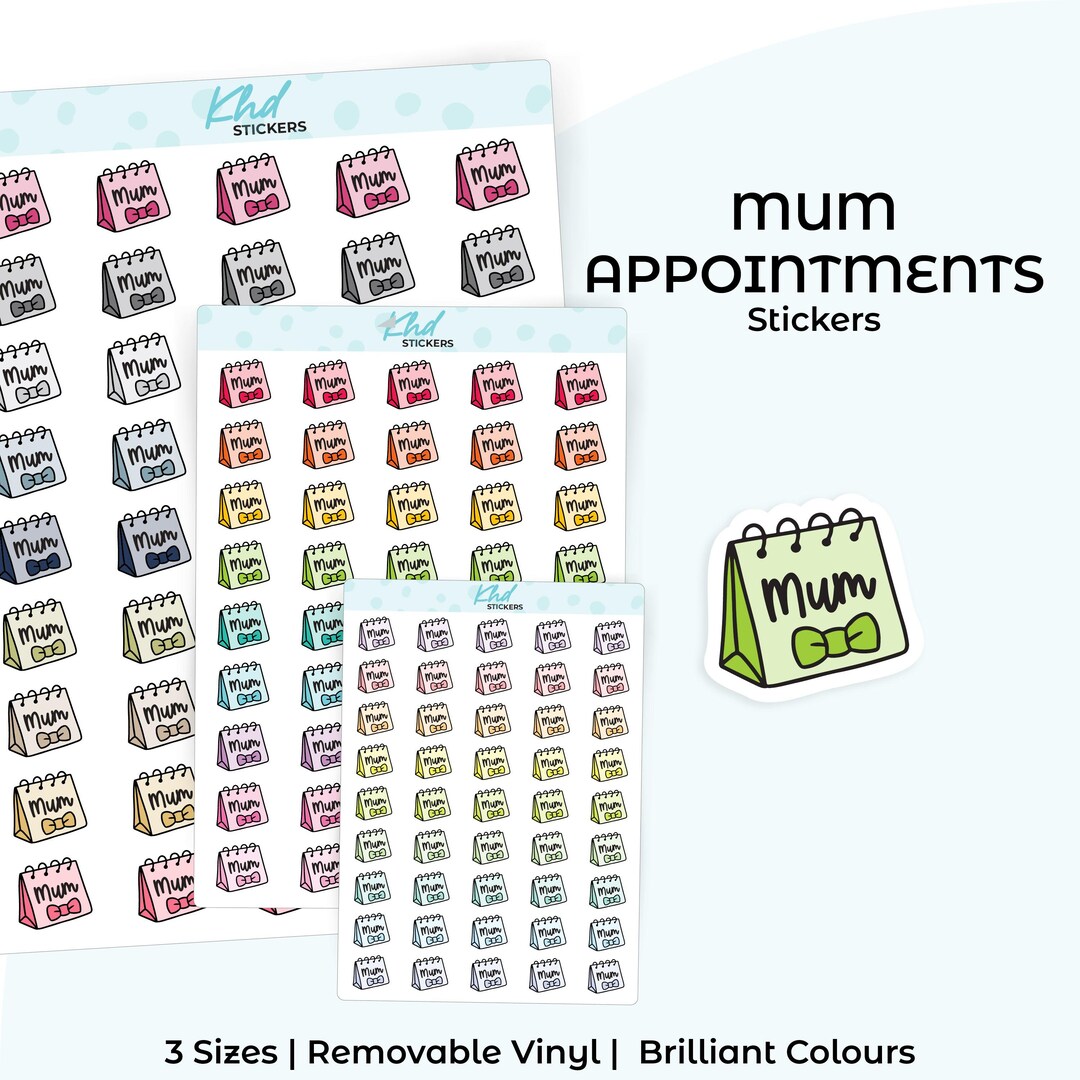 Mum Appts Planner Stickers, 3 Sizes, Removable - Etsy