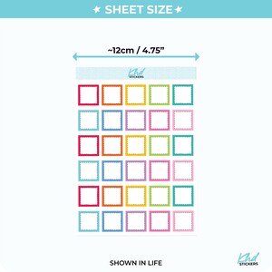 Tiny Squares With Dashed Borders, Boxes Functional Planner Stickers - Etsy