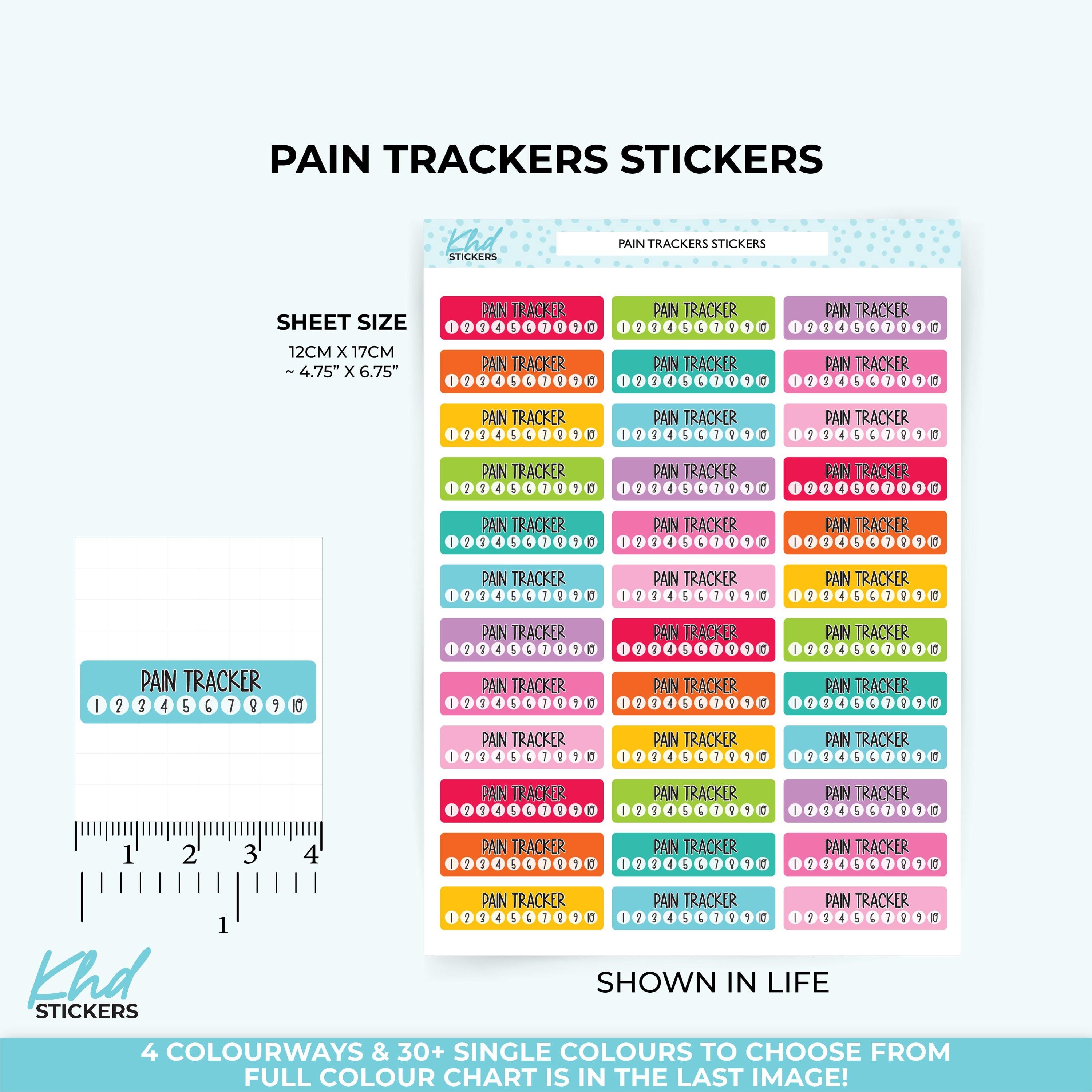 Pain Tracker Stickers: Scale of 1-10, Planner Stickers - Etsy