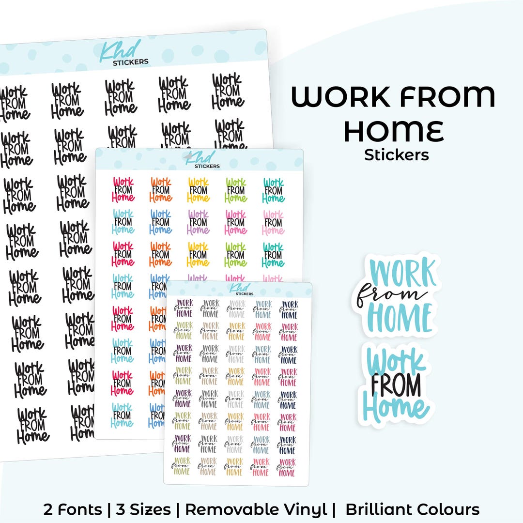 Work From Home Planner Stickers, 3 Sizes, Removable - Etsy