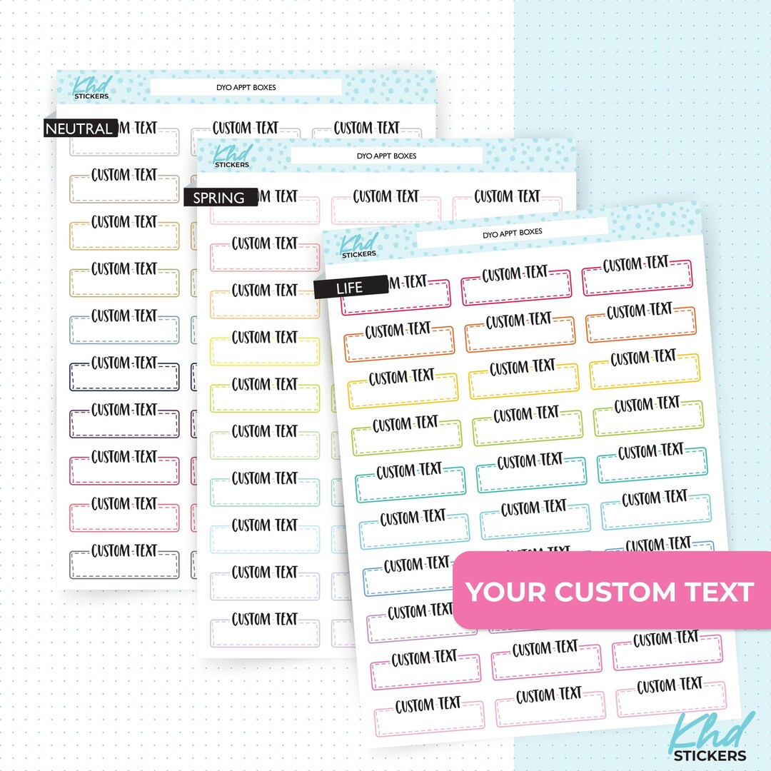 Design Your Own Custom Text Boxes, Customised & Personalised Planner ...