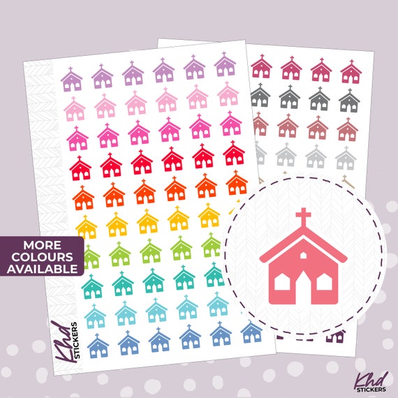 Church Icon Stickers Planner Stickers Removable | Etsy