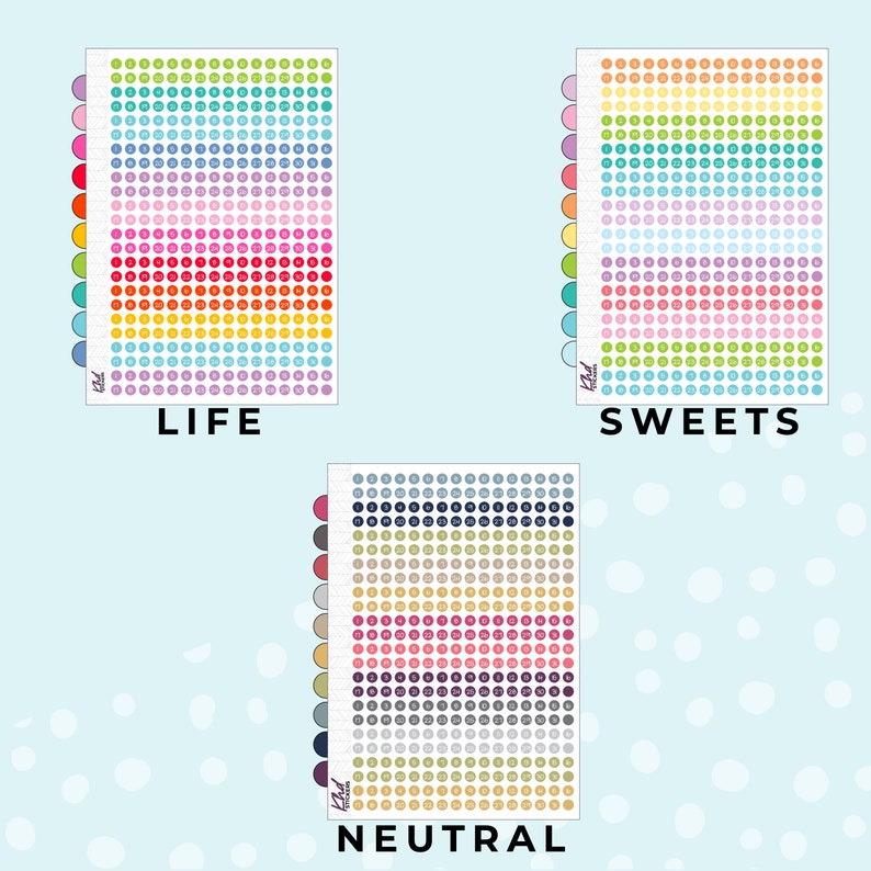A Year of Date Dots Stickers Planner Stickers Removable - Etsy