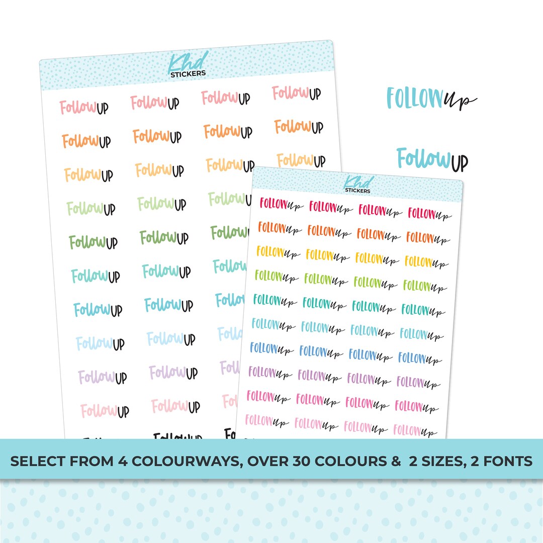 Follow Up Sticker Planner Sticker zwei Größen und - Etsy.de