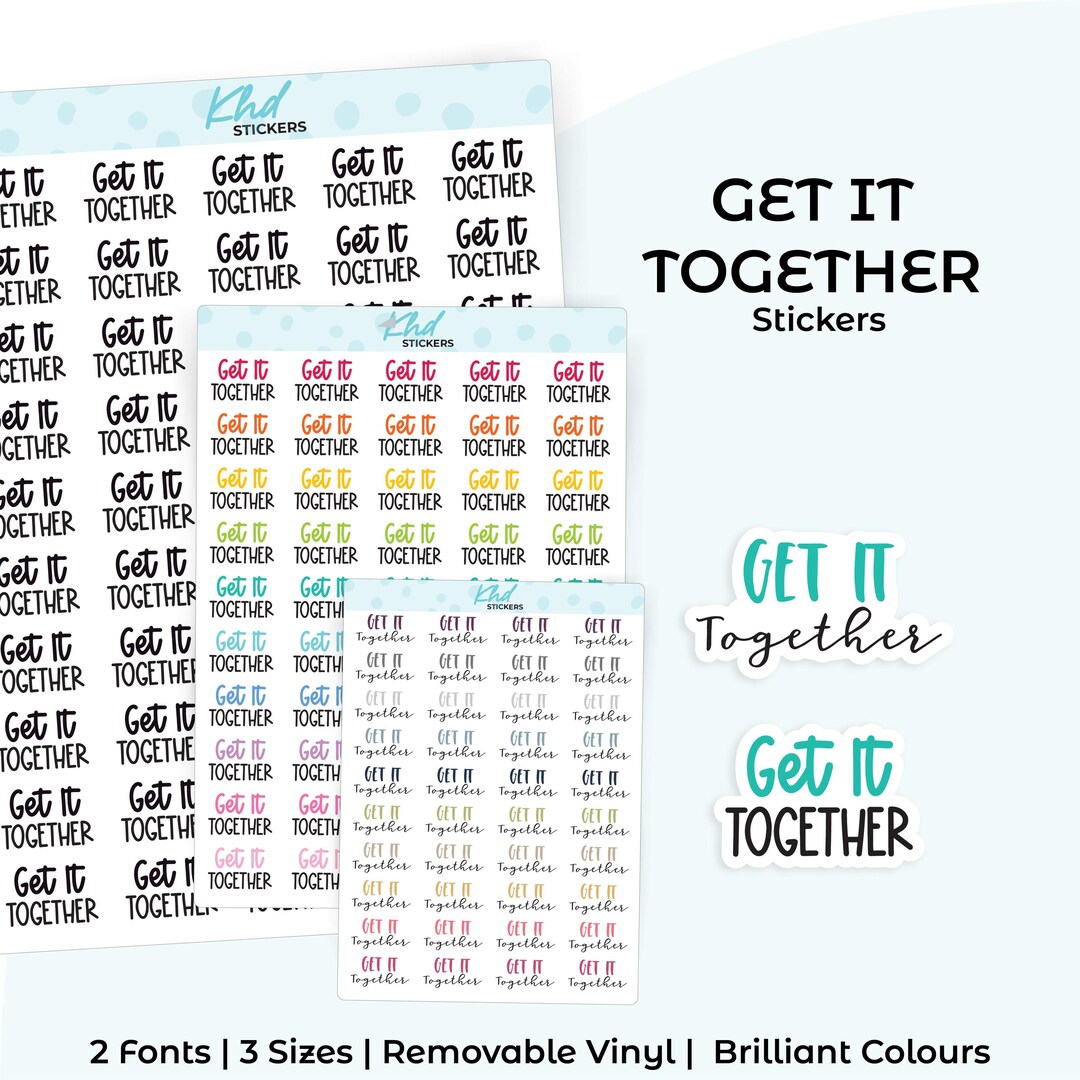 Get It Together Planner Stickers, 3 Sizes, Removable - Etsy