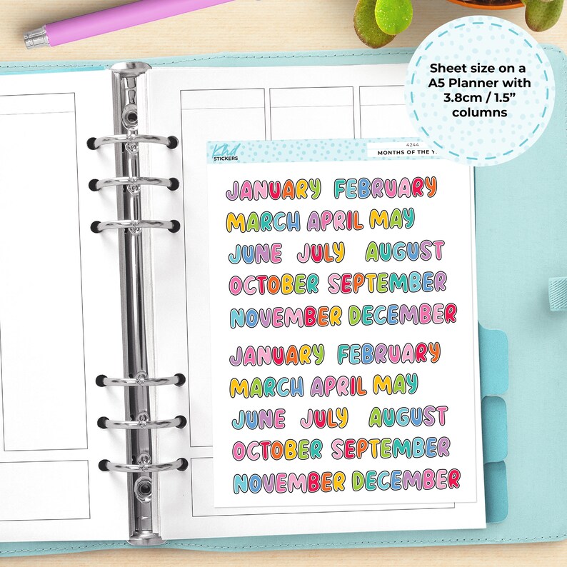 Months of the Year Stickers Planner Stickers Removable - Etsy