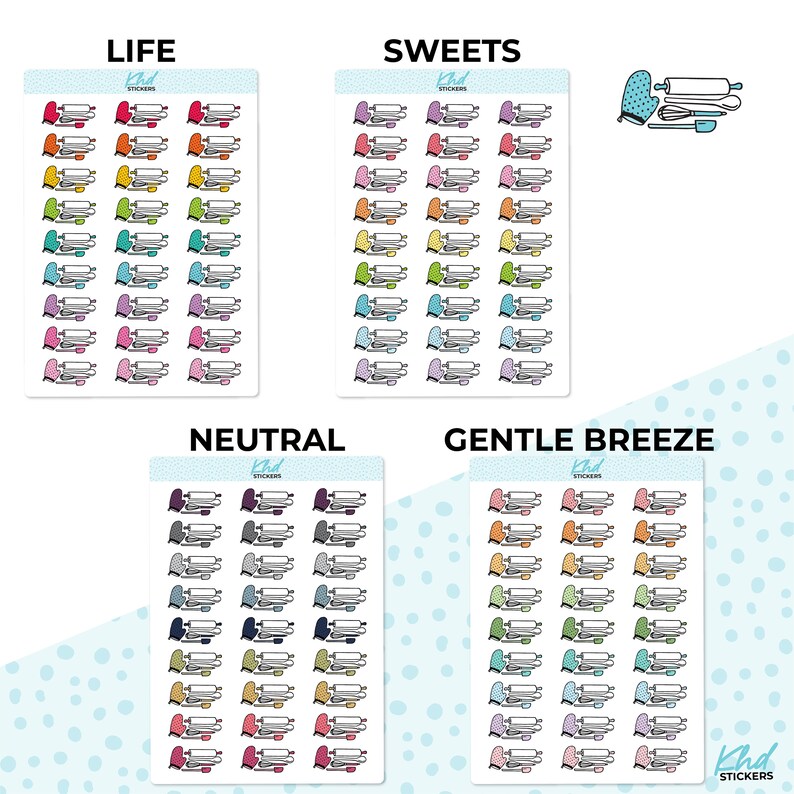 Baking Time Planner Stickers Two Sizes Removable - Etsy