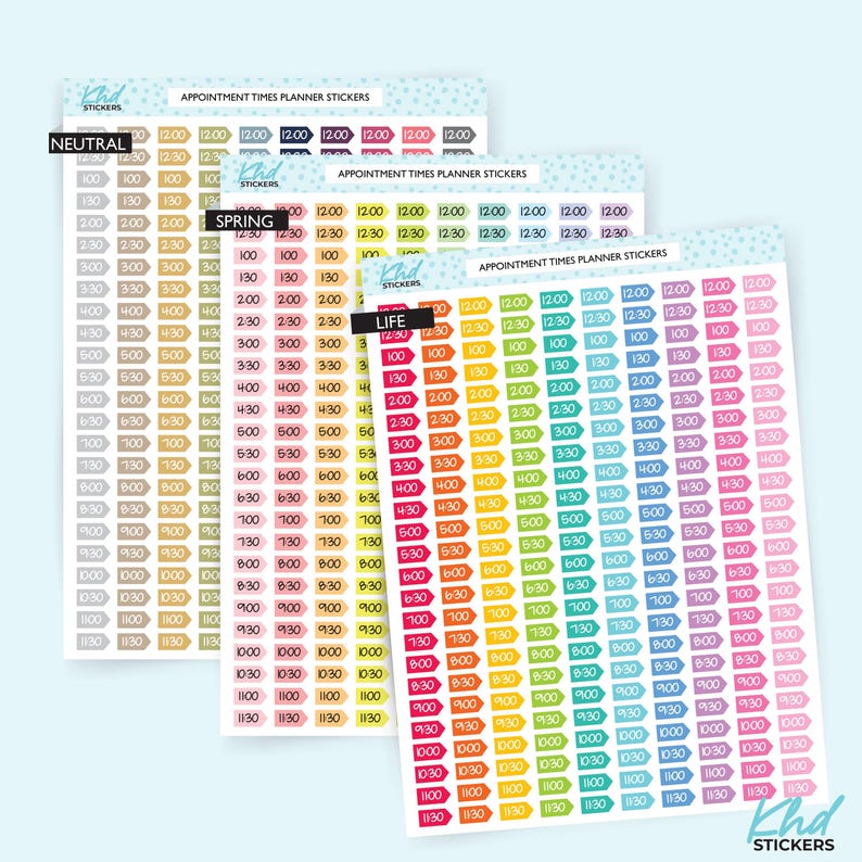 Appointment Time Stickers, Planner Stickers, With Time Options ...