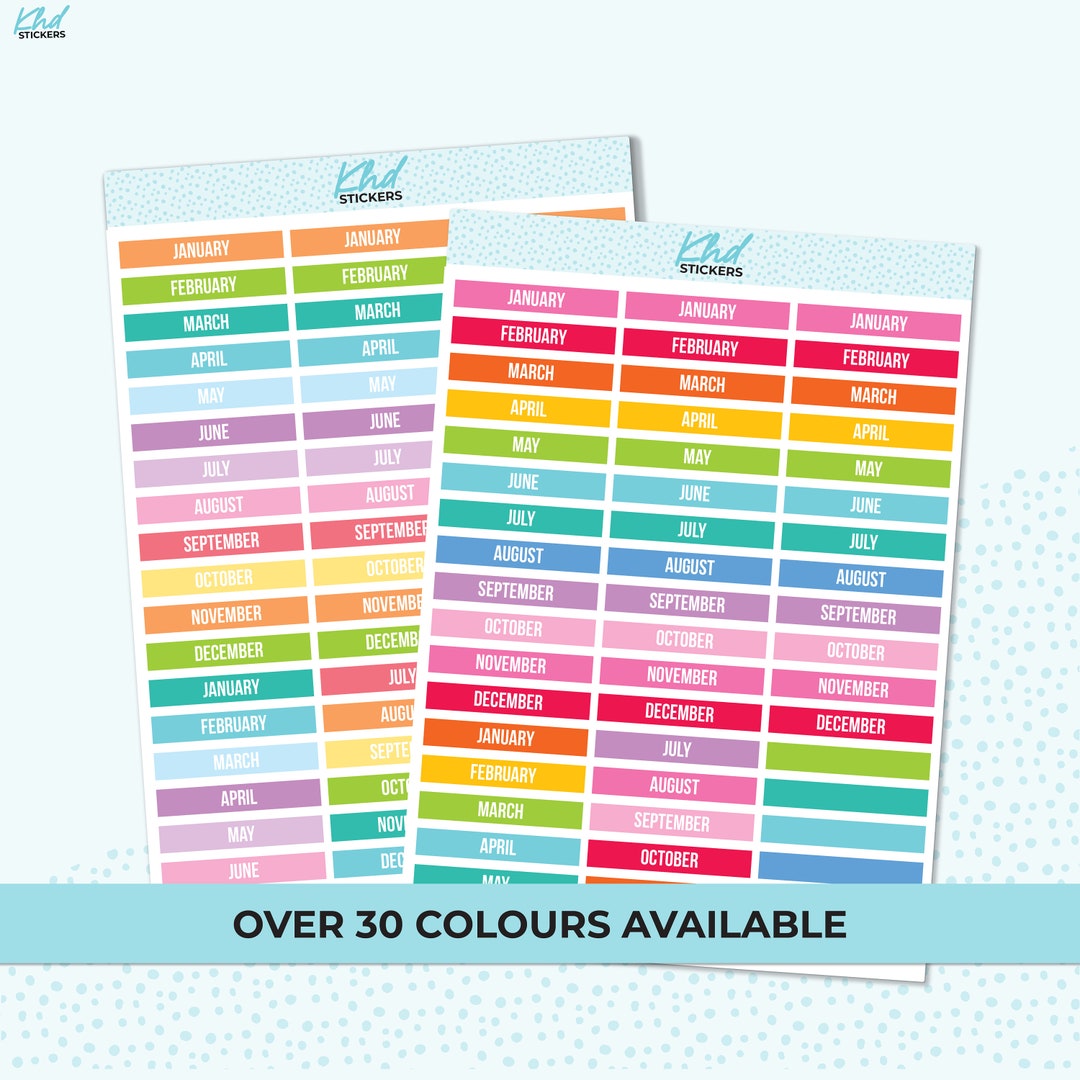 Months of the Year Stickers, Header Planner Stickers, Removable - Etsy