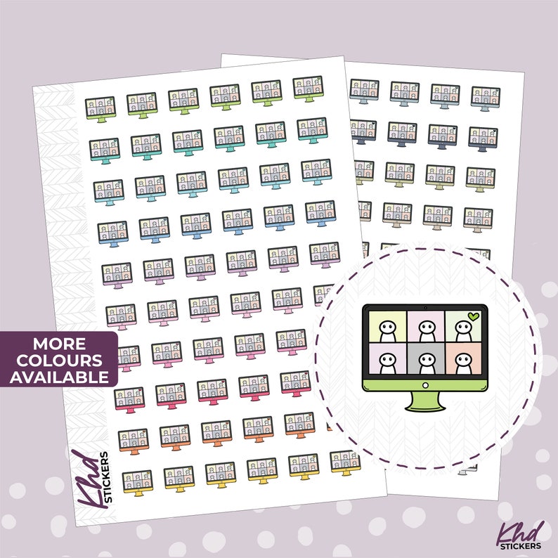 Video Conference Icons Planner Stickers Removable - Etsy