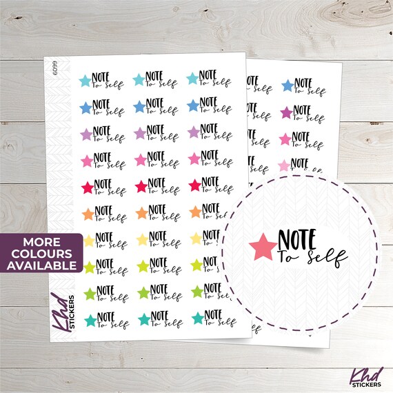 Note To Self Stickers Planner Stickers Removable | Etsy
