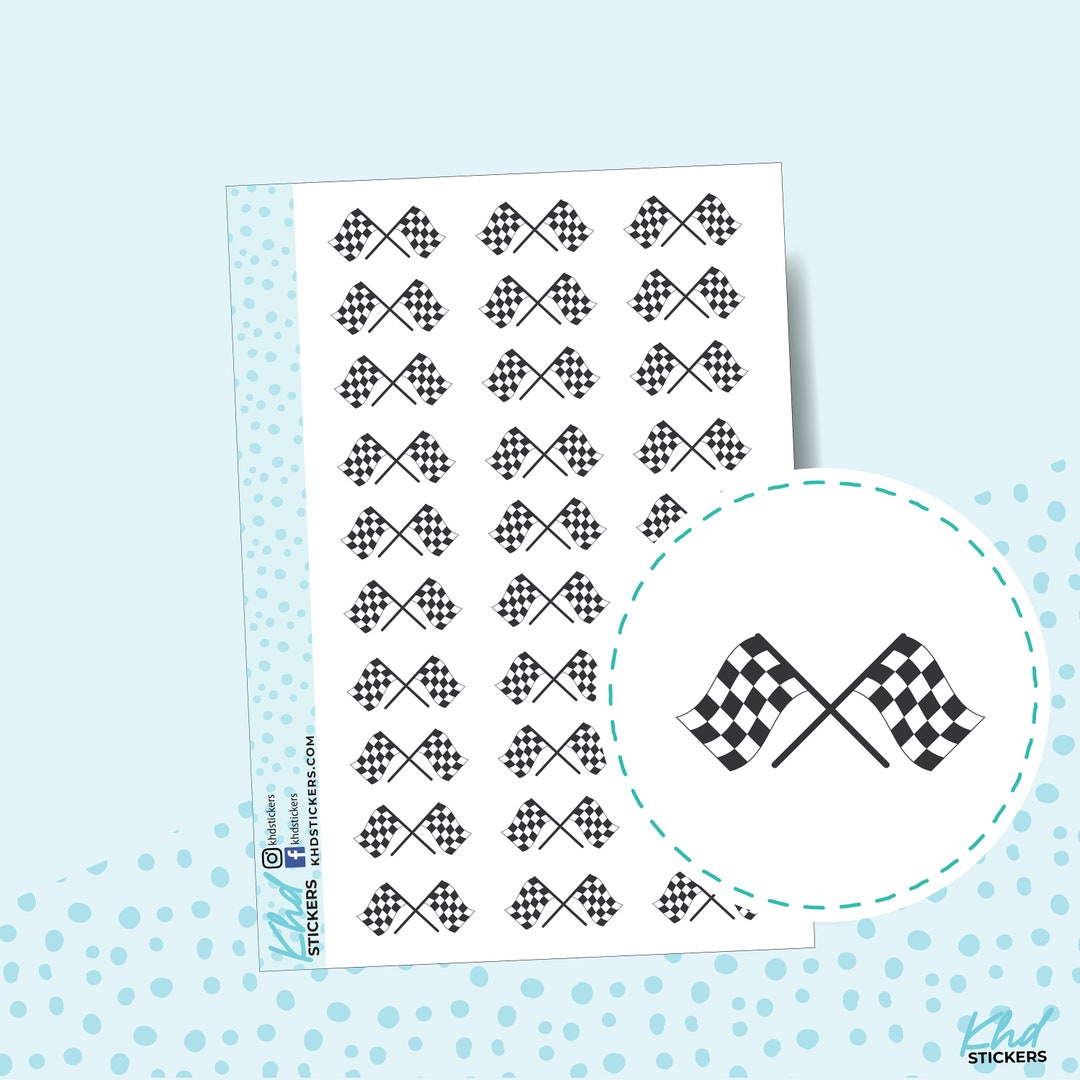 Checkered Flags Finish Line Planner Stickers Removable - Etsy
