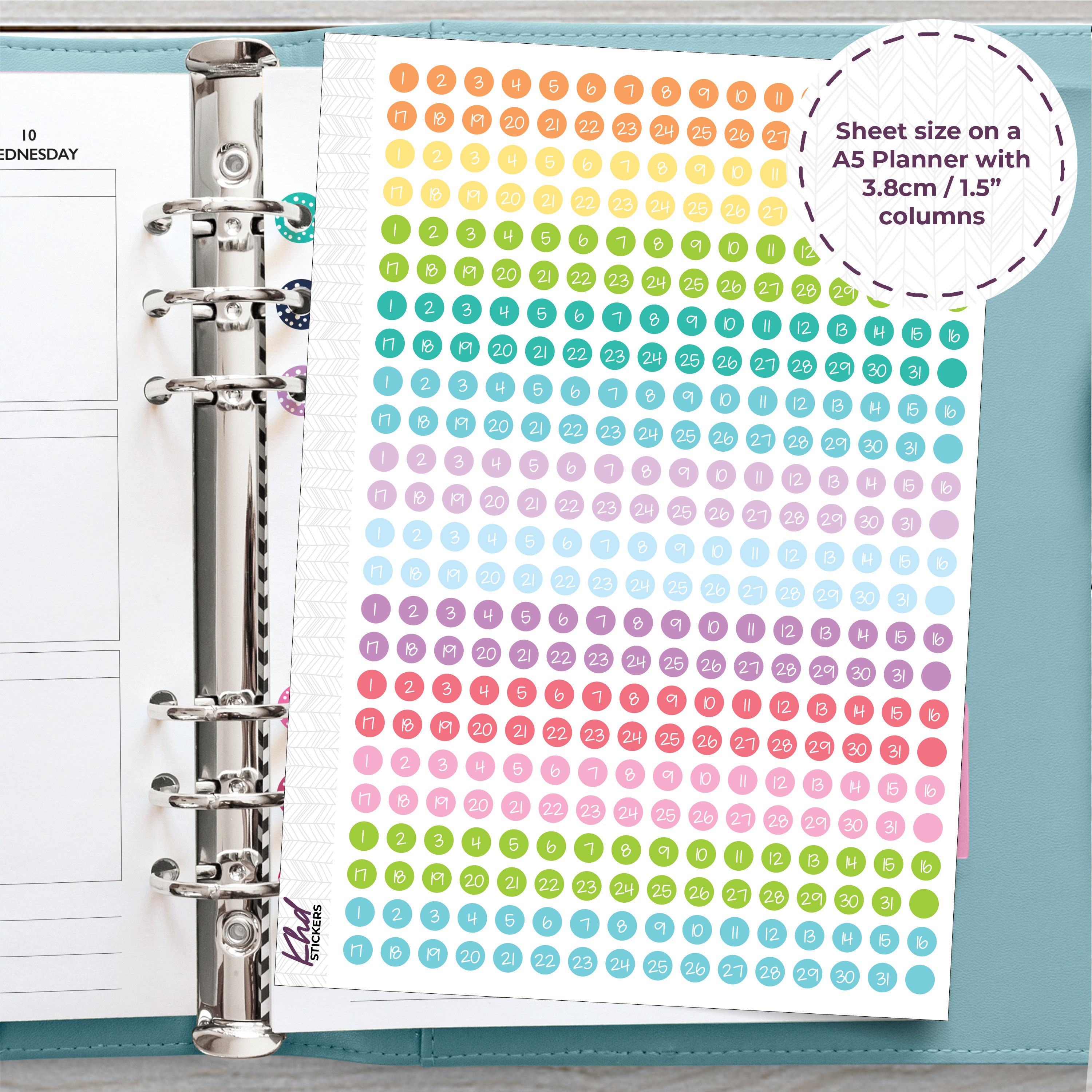 A Year of Date Dots Stickers Planner Stickers Removable | Etsy