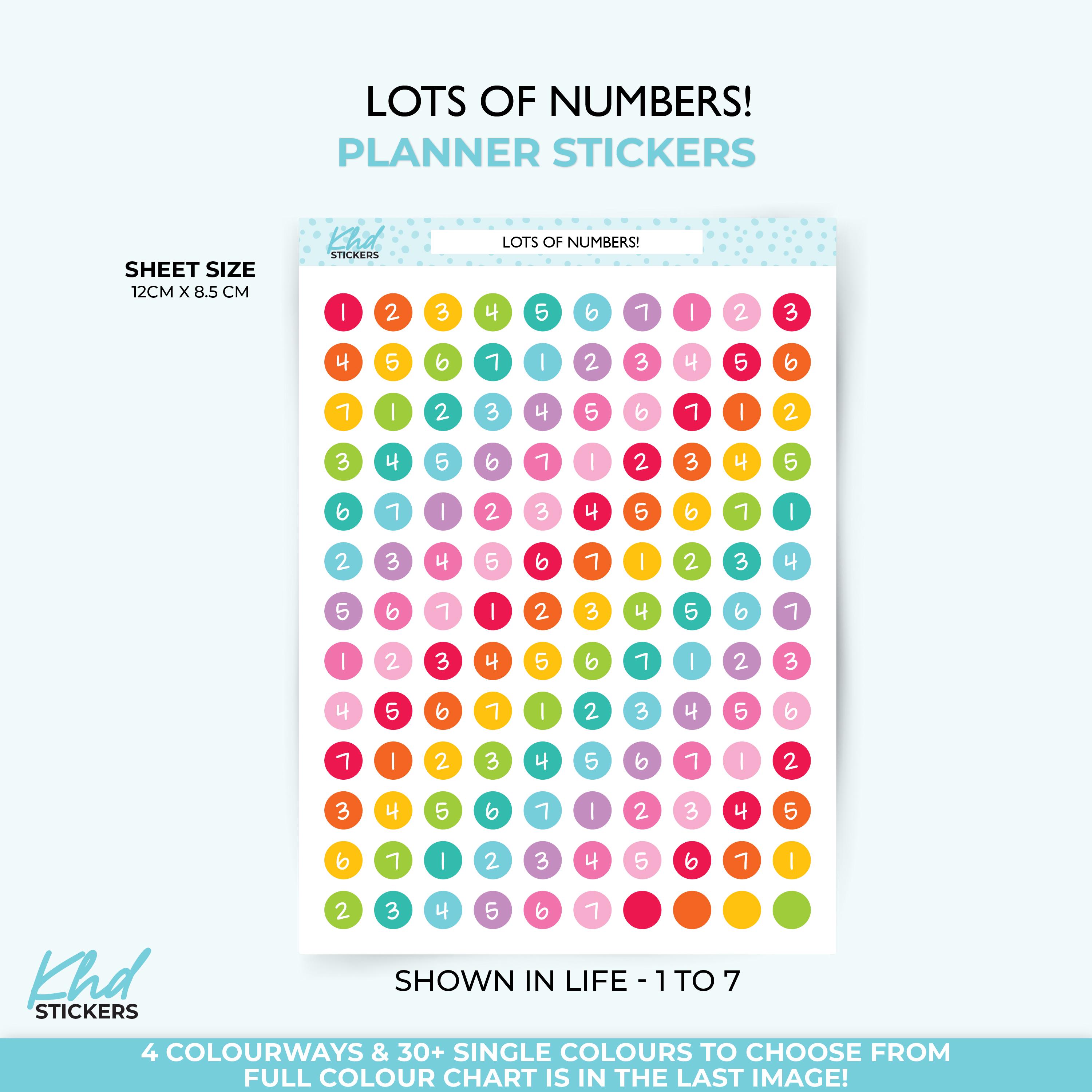 Lots of Numbers – 1 to 5, 1 to 7, 1 to 10, and 1 to 100, Planner ...
