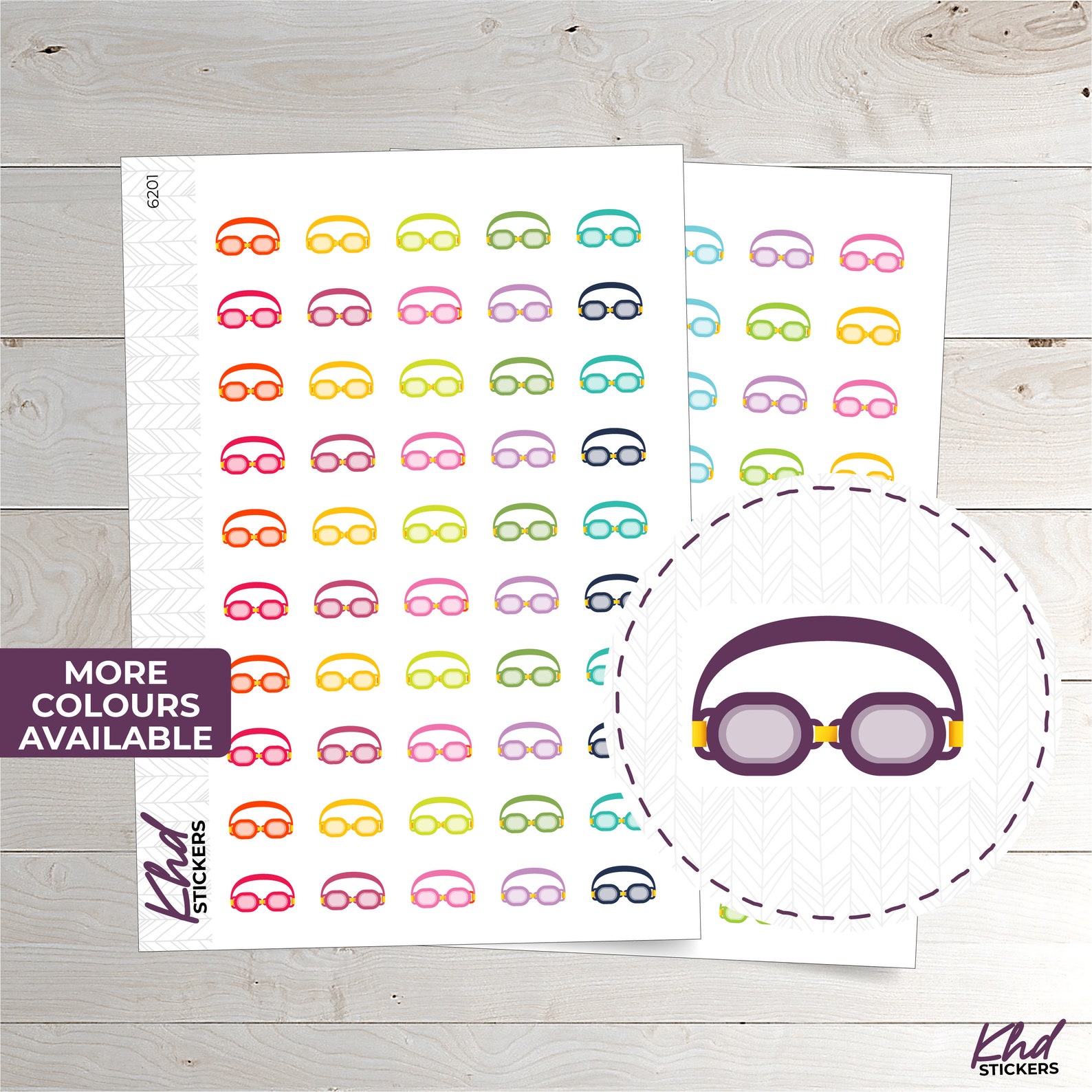 Swimming Goggles Icon Planner Stickers Mini Collection | Etsy