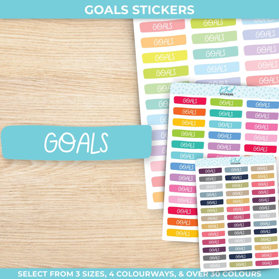 Goals Planner Stickers, Three Sizes Including Tiny, Removable - Etsy