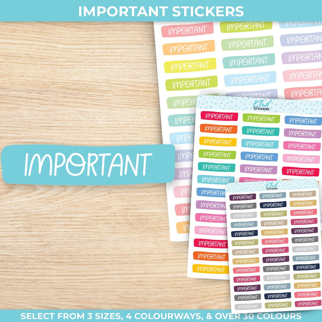 Important Planner Stickers, Three Sizes Including Tiny, Removable - Etsy