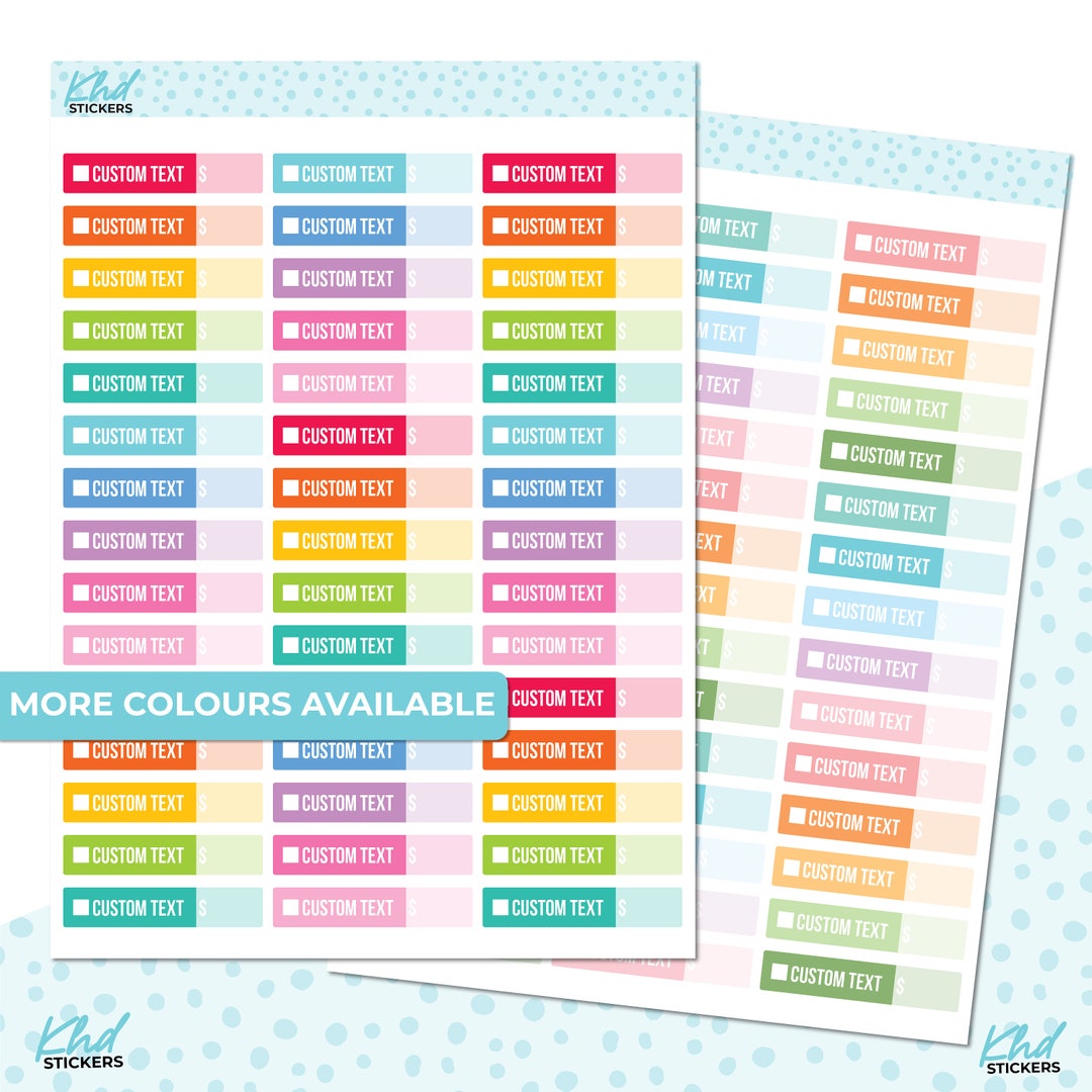 Design Your Own Budget Labels, Stickers, Planner Stickers, Removable ...