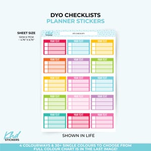 Design Your Own, Checklist Stickers, Planner Stickers, Removable - Etsy