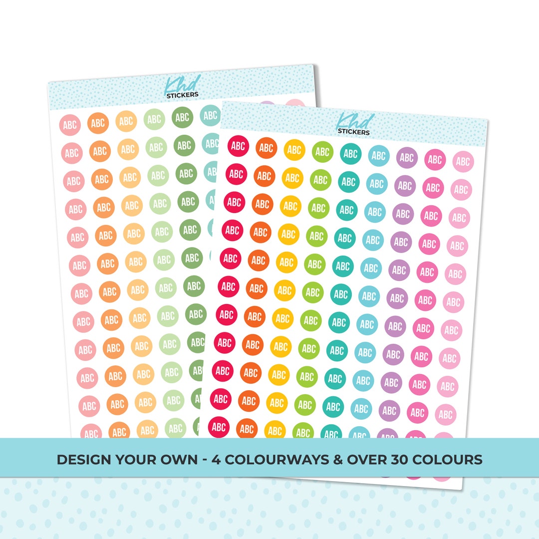 Design Your Own, Initial Stickers, Removable, Personalised Custom ...