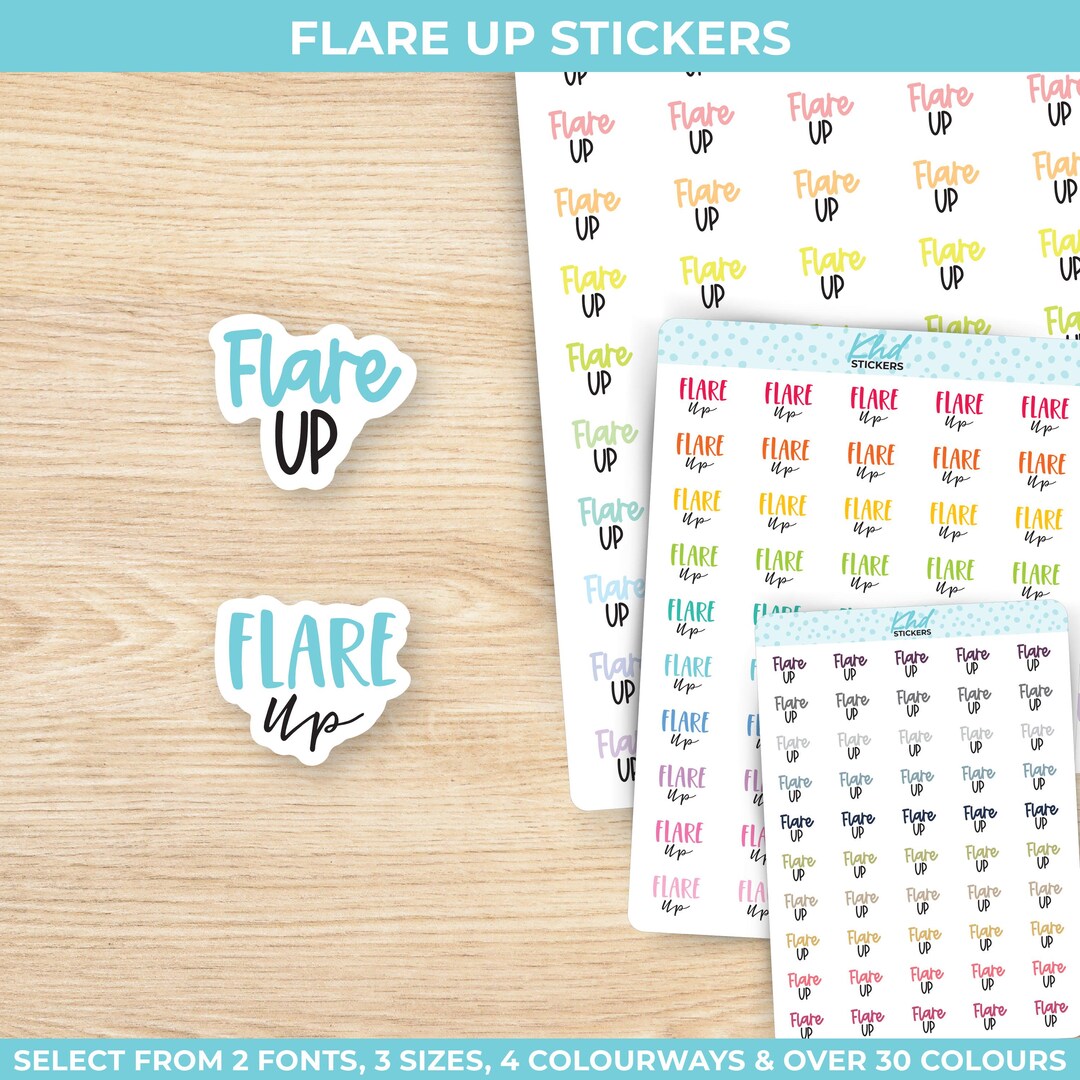 Flare up Planner Stickers, Three Sizes Including Tiny, Removable - Etsy