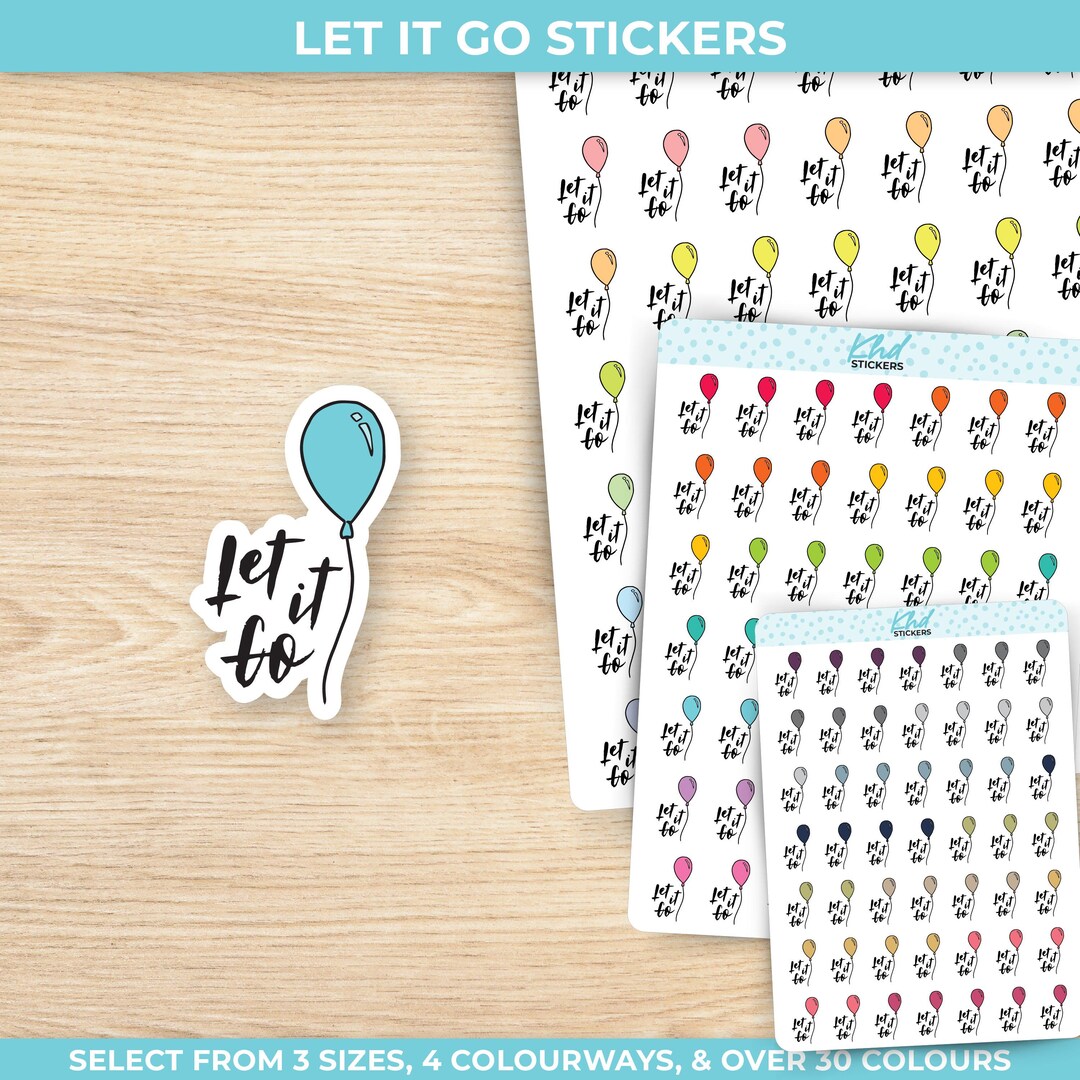 Let It Go Planner Stickers, Three Sizes Including Tiny, Removable - Etsy