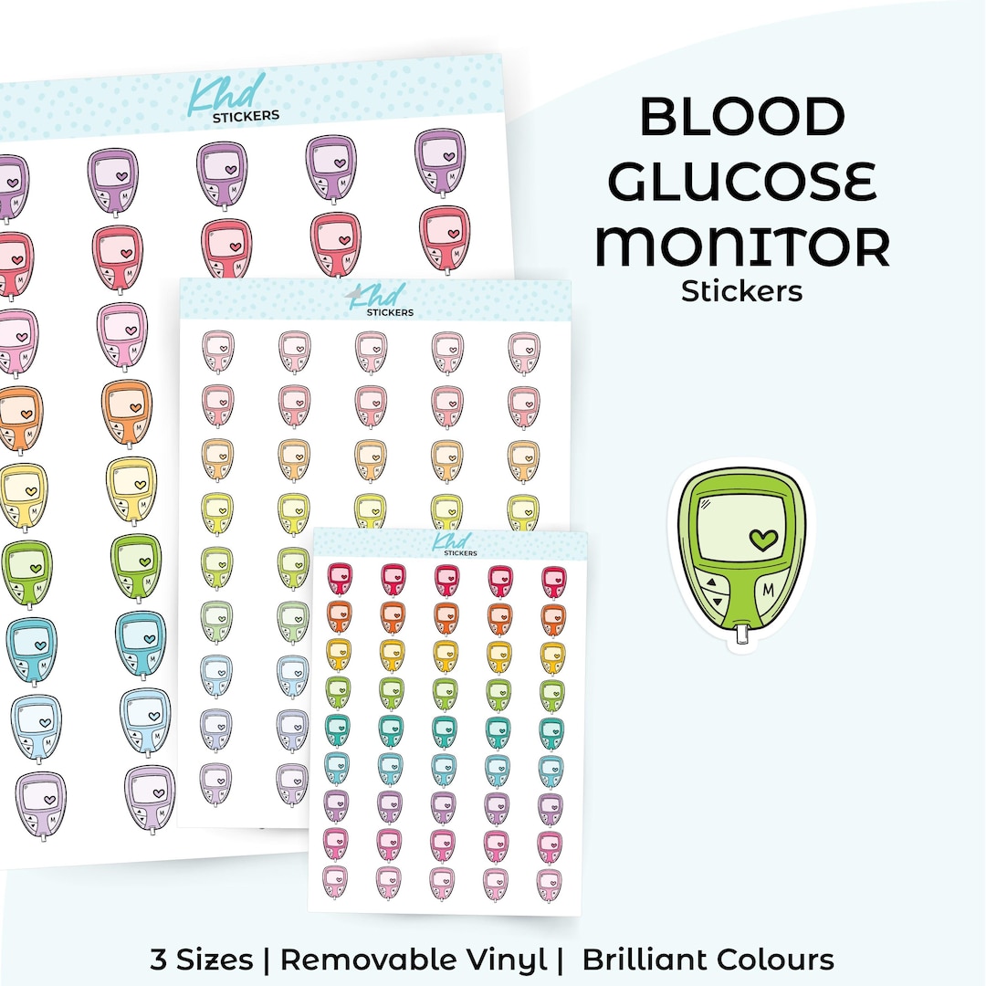 Blood Glucose Monitor Planner Stickers, 3 Sizes, Removable - Etsy