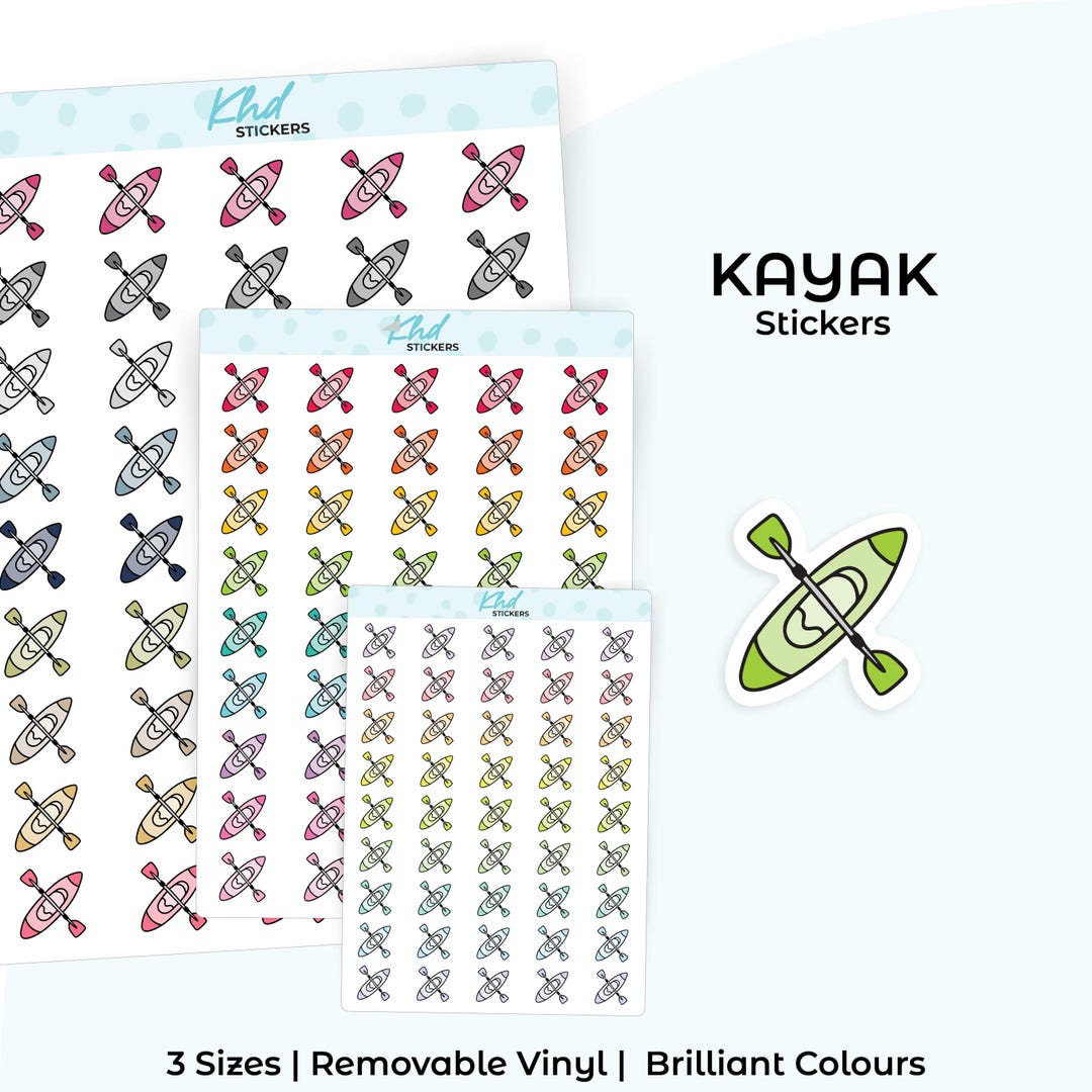Kayak Planner Stickers, Three Sizes Including Tiny, Removable - Etsy UK