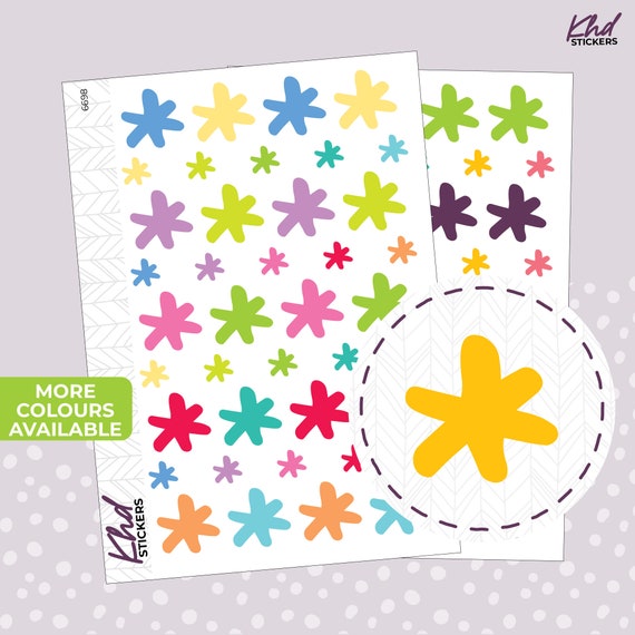Asterisk Stars Stickers Planner Stickers Removable | Etsy