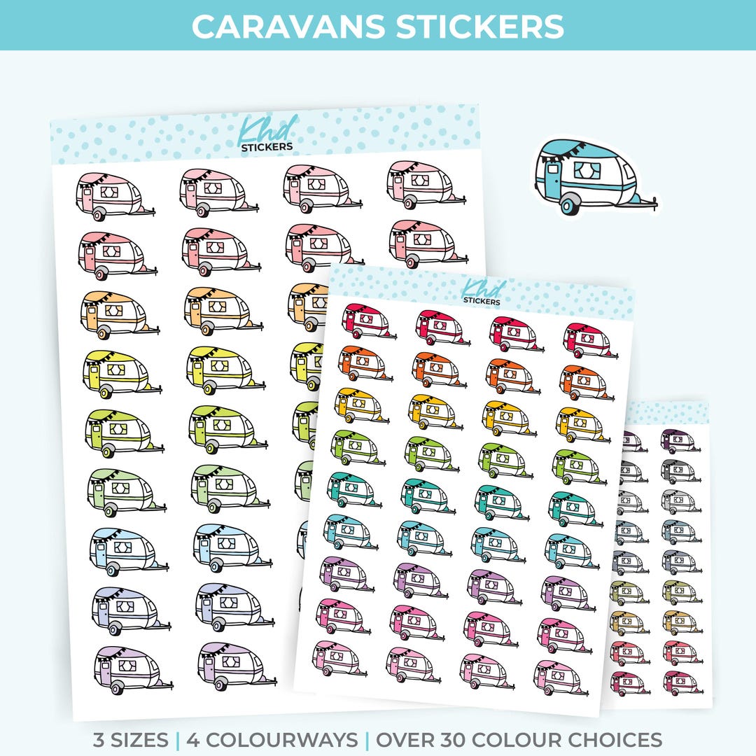 Caravans Planner Stickers, Three Sizes Including Tiny, Removable - Etsy ...