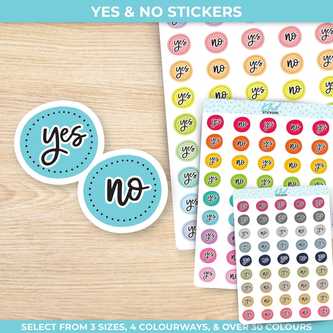 Yes and No Planner Stickers, Three Sizes Including Tiny, Removable - Etsy