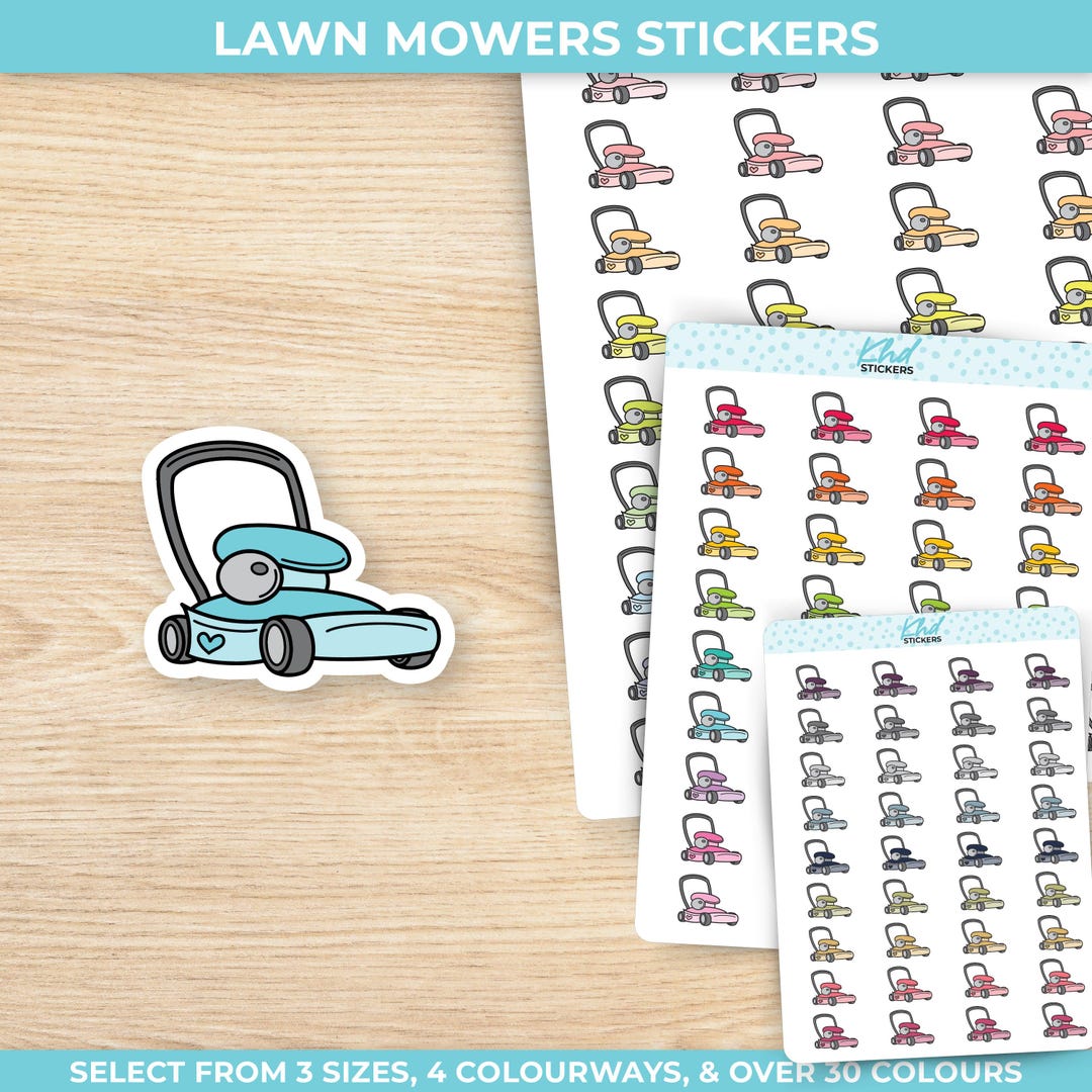 Lawn Mowers Planner Stickers, Three Sizes Including Tiny, Removable - Etsy
