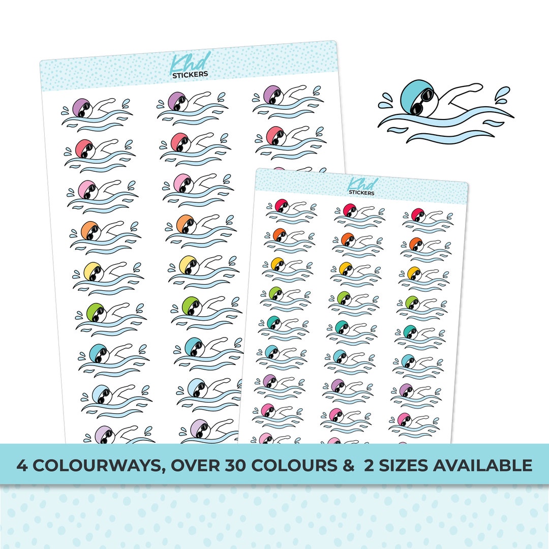Swimming Stickers, Planner Stickers, Two Sizes, Removable - Etsy