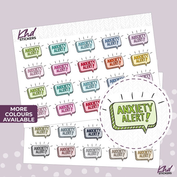 Anxiety Alert Stickers Mental Health Planner Stickers - Etsy