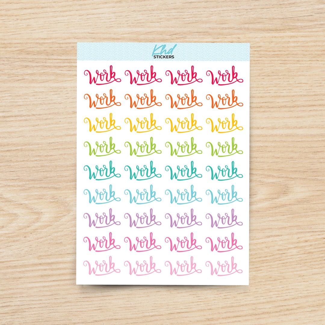 Work Stickers, Planner Stickers, Two Sizes, Removable - Etsy