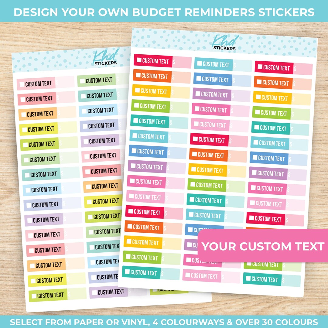 Design Your Own Budget Labels, Stickers, Planner Stickers, Removable - Etsy