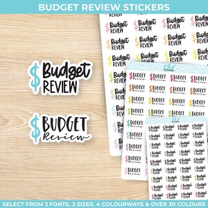 Budget Review Planner Stickers, Three Sizes Including Tiny, Removable ...