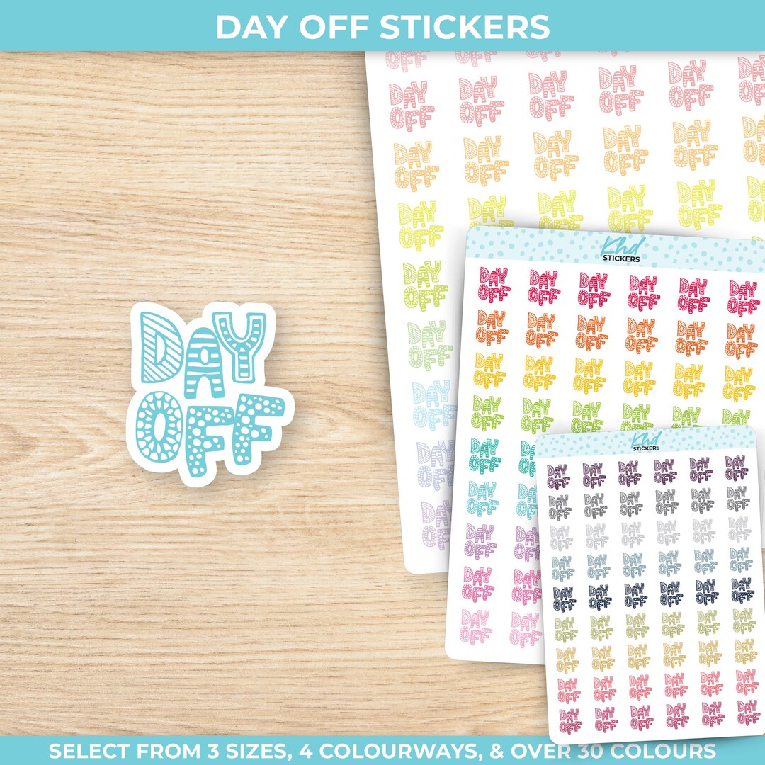 Day off Planner Stickers, Three Sizes Including Tiny, Removable - Etsy