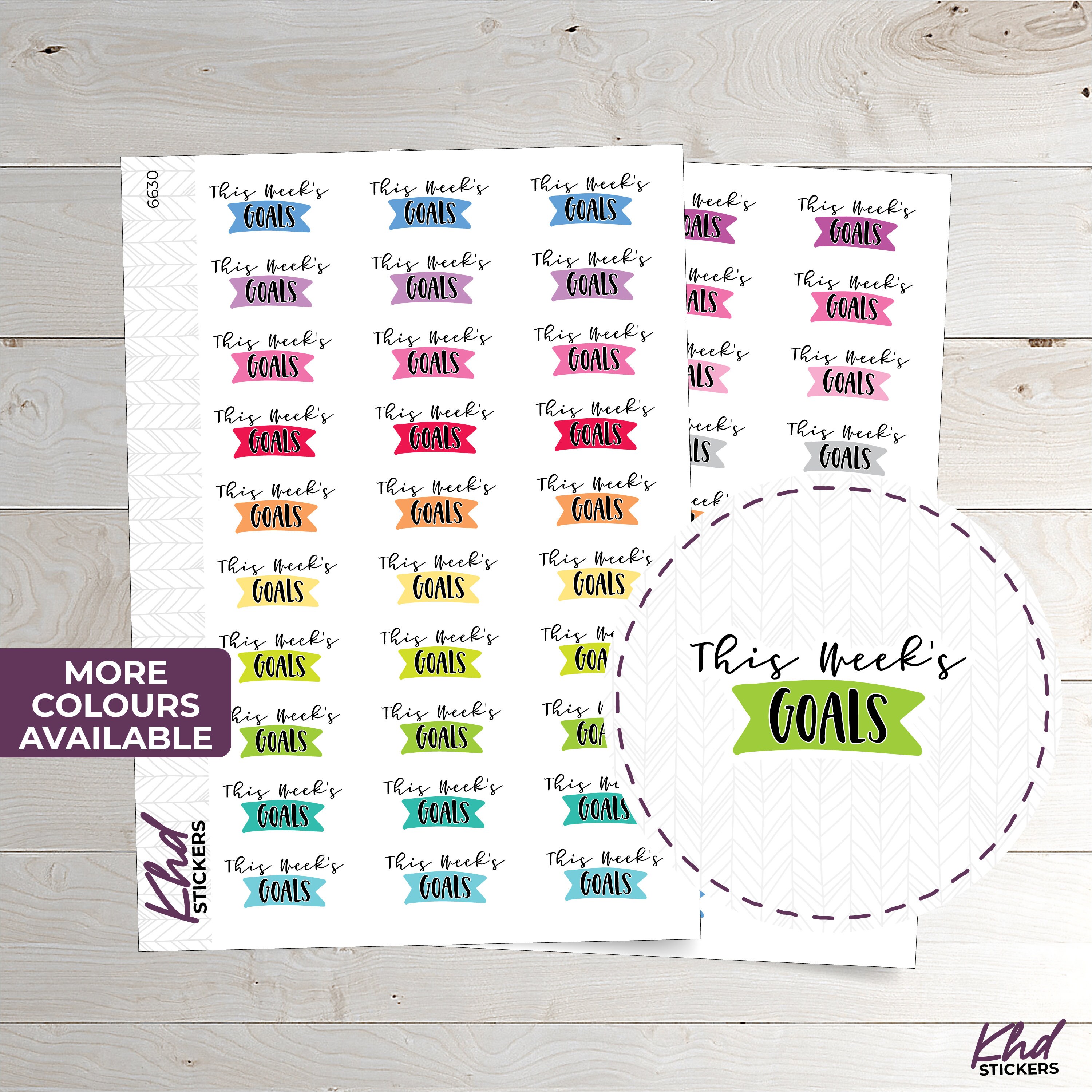 This Week's Goals Stickers Planner Stickers Removable | Etsy