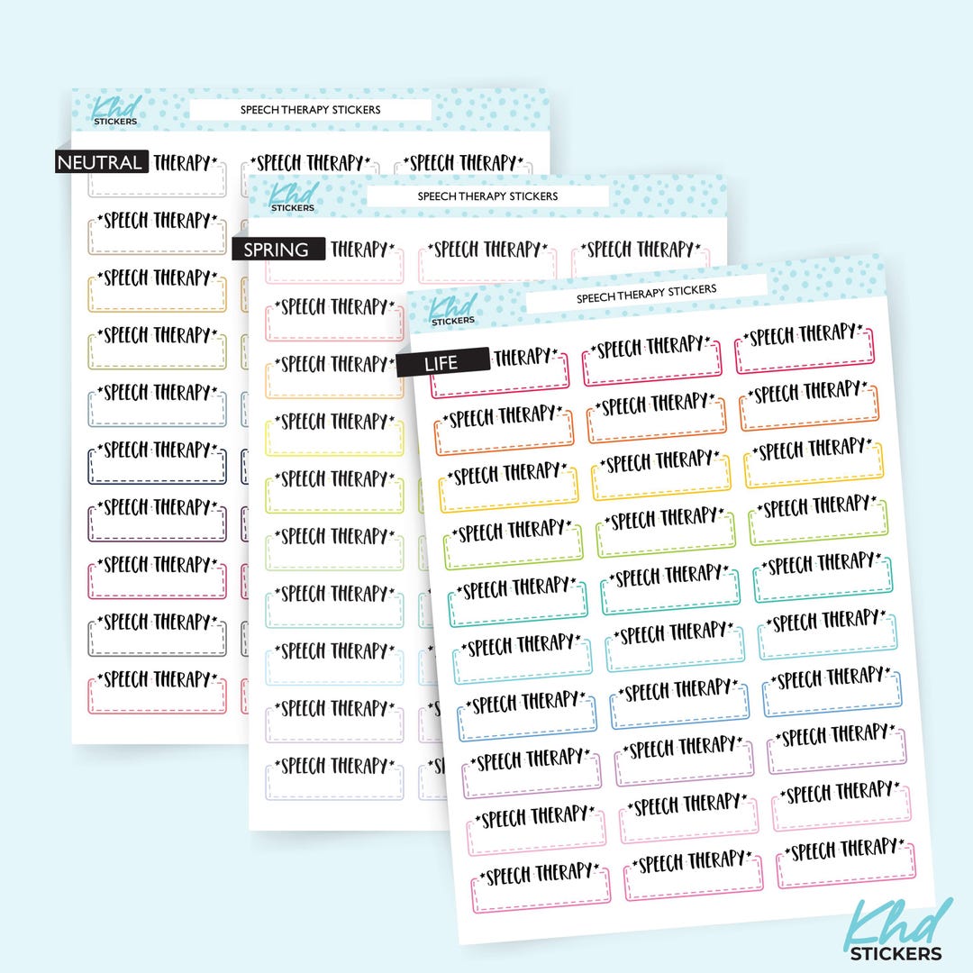 Speech Therapy Stickers, Planner Stickers, Removable - Etsy