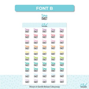 Time Sheet Stickers, Word Planner Stickers, Two Size and Font Options ...