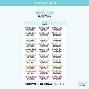 Month End Paperwork Planner Stickers, Three Sizes Including Tiny ...