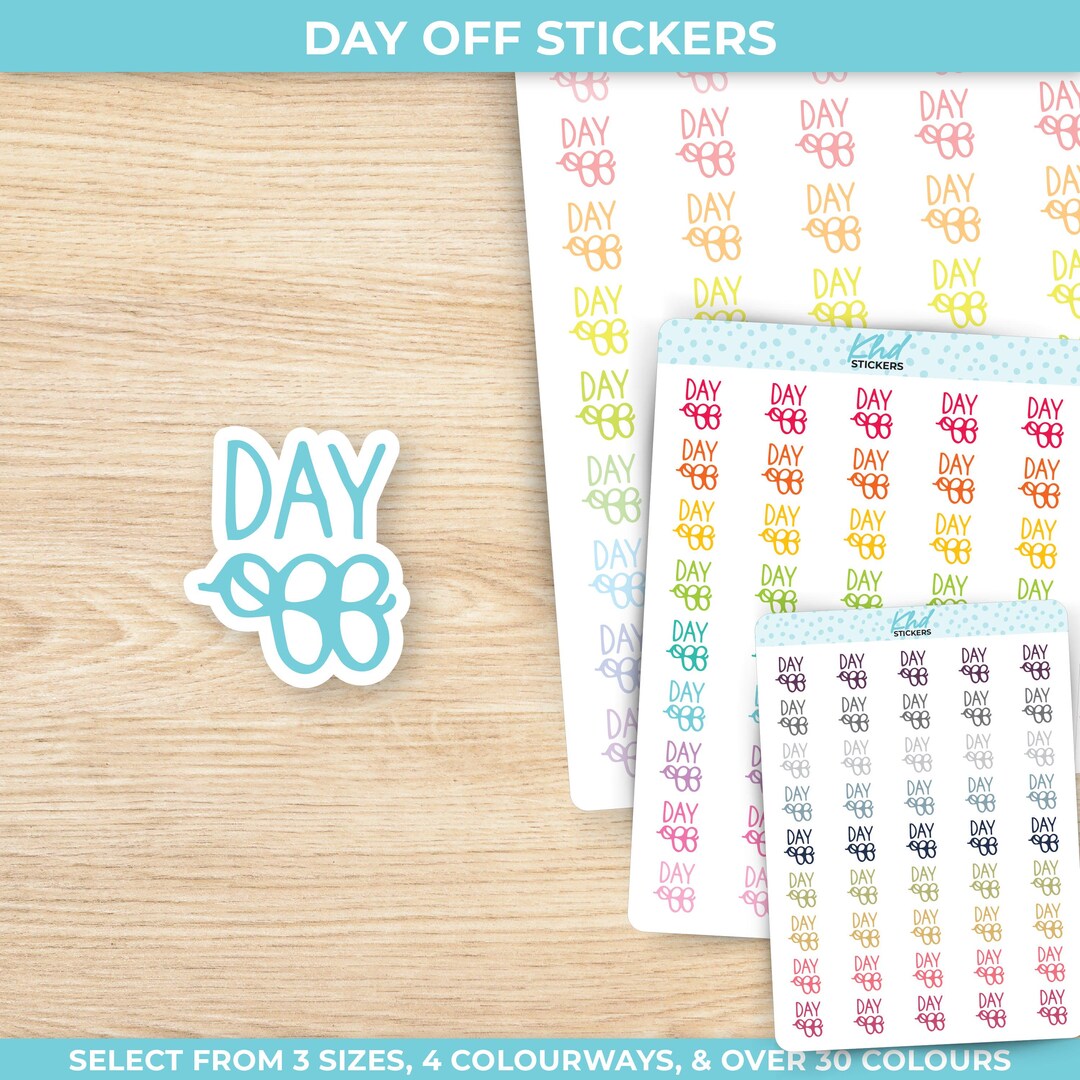 Day off Planner Stickers, Three Sizes, Removable - Etsy Australia