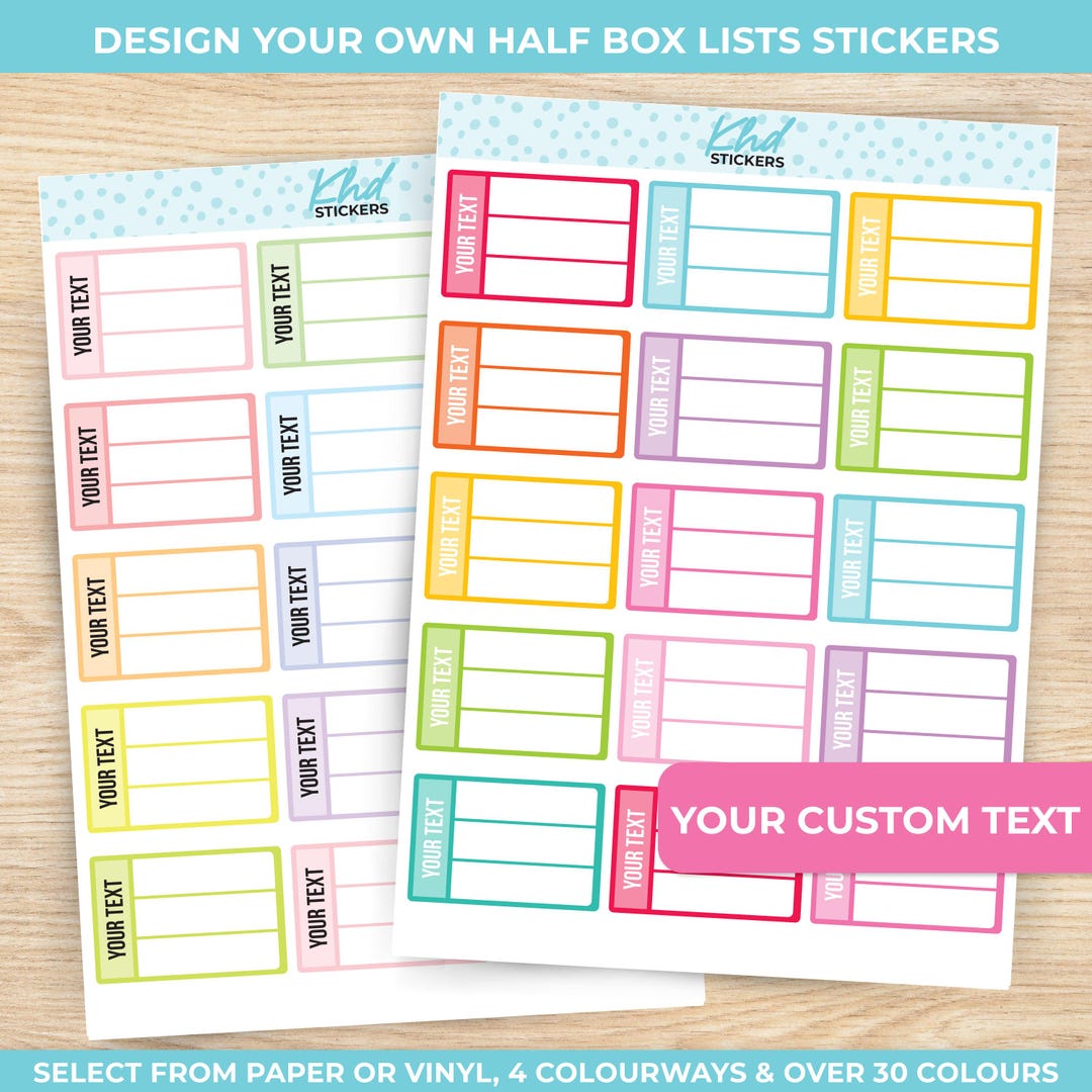 Design Your Own Lists Stickers, Planner Stickers, Removable - Etsy