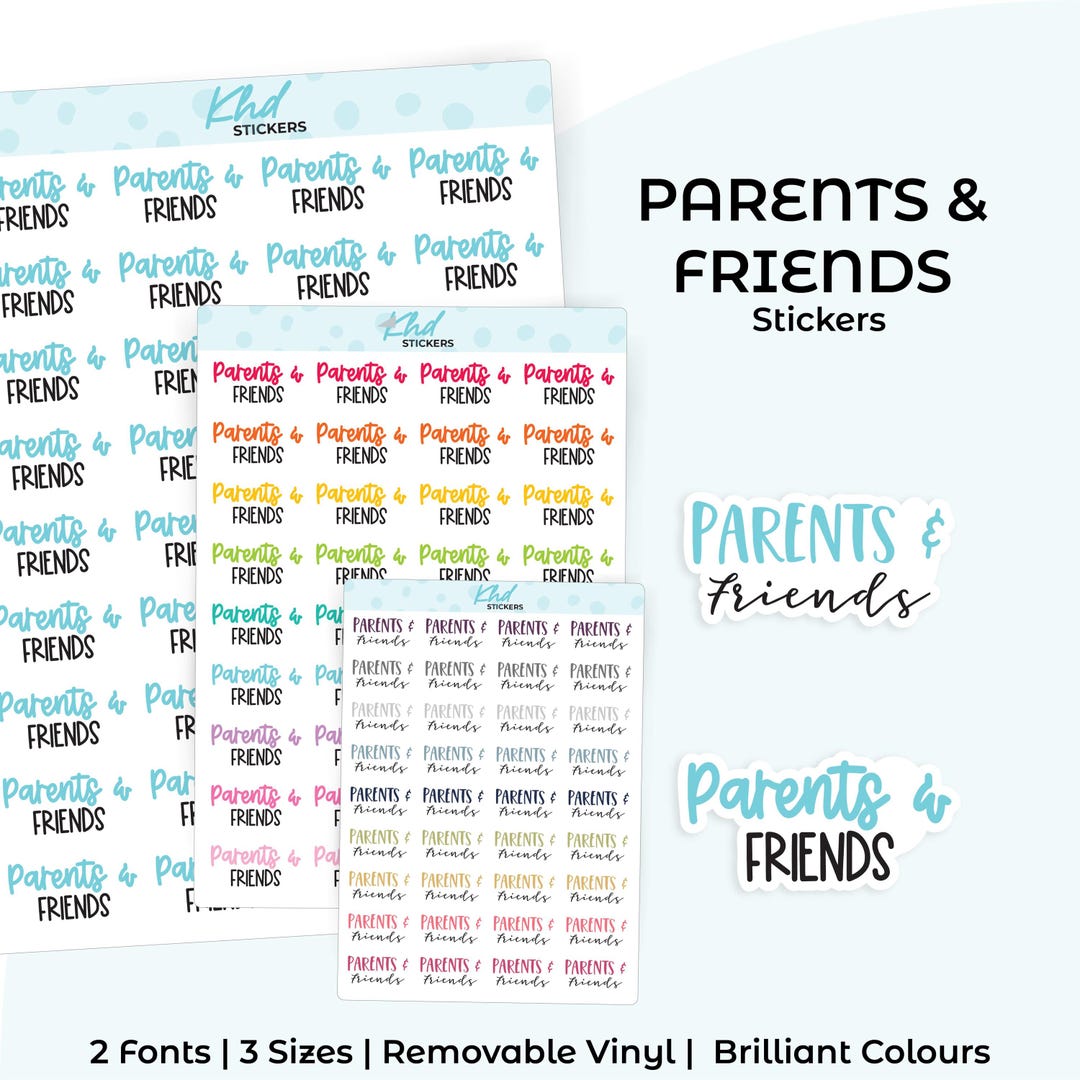 Parents & Friends Planner Stickers, 3 Sizes, Removable - Etsy