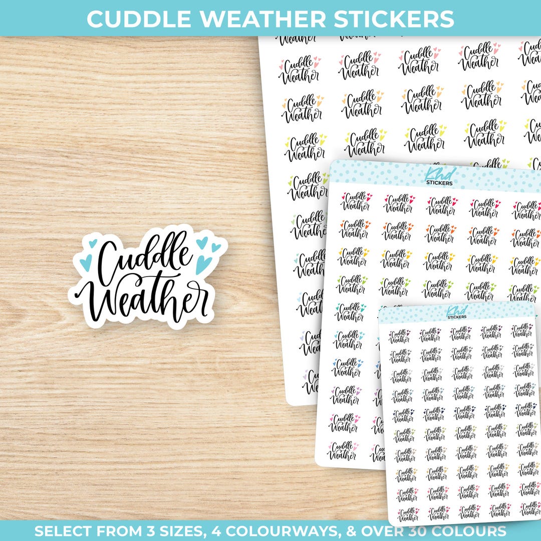 Cuddle Weather Planner Stickers, Three Sizes Including Tiny, Removable ...